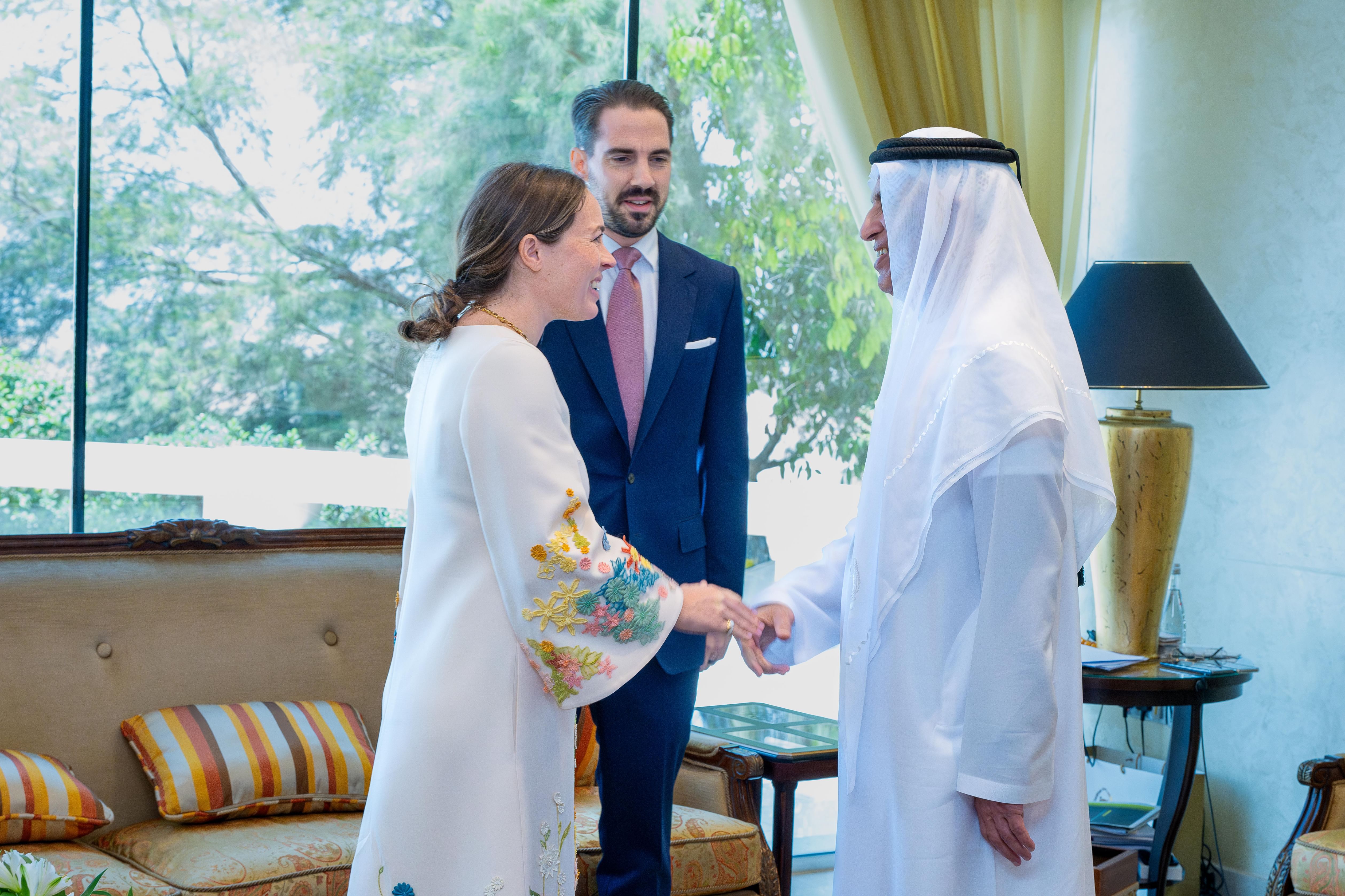 Saud bin Saqr receives Prince Philippos, Princess Nina of Greece ...