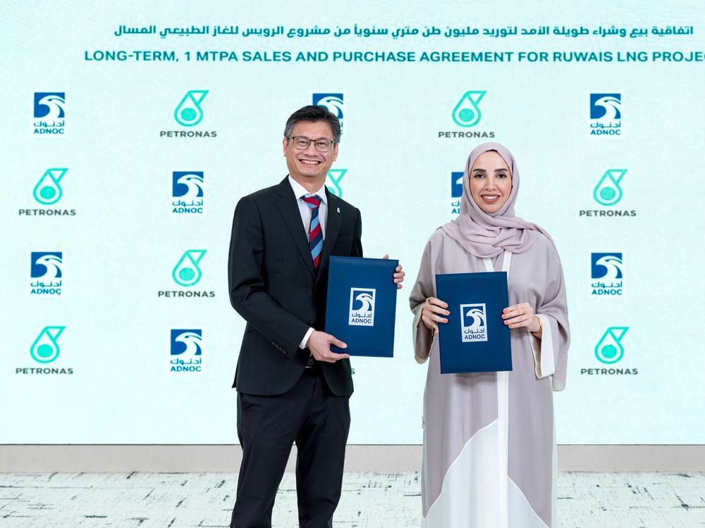 ADNOC signs 15-Year, 1 mtpa Sales and Purchase Agreement with PETRONAS for Ruwais LNG Project ...