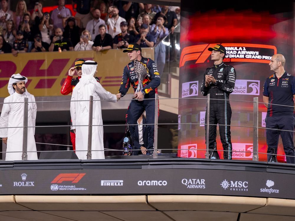 Hamdan bin Mohamed bin Zayed presents trophy to Formula 1 Etihad ...