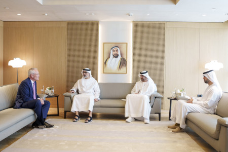 Khaled bin Mohamed bin Zayed receives ExxonMobil Chairman and CEO ...