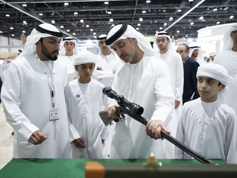 Hazza bin Zayed visits 22nd Abu Dhabi International Hunting and ...