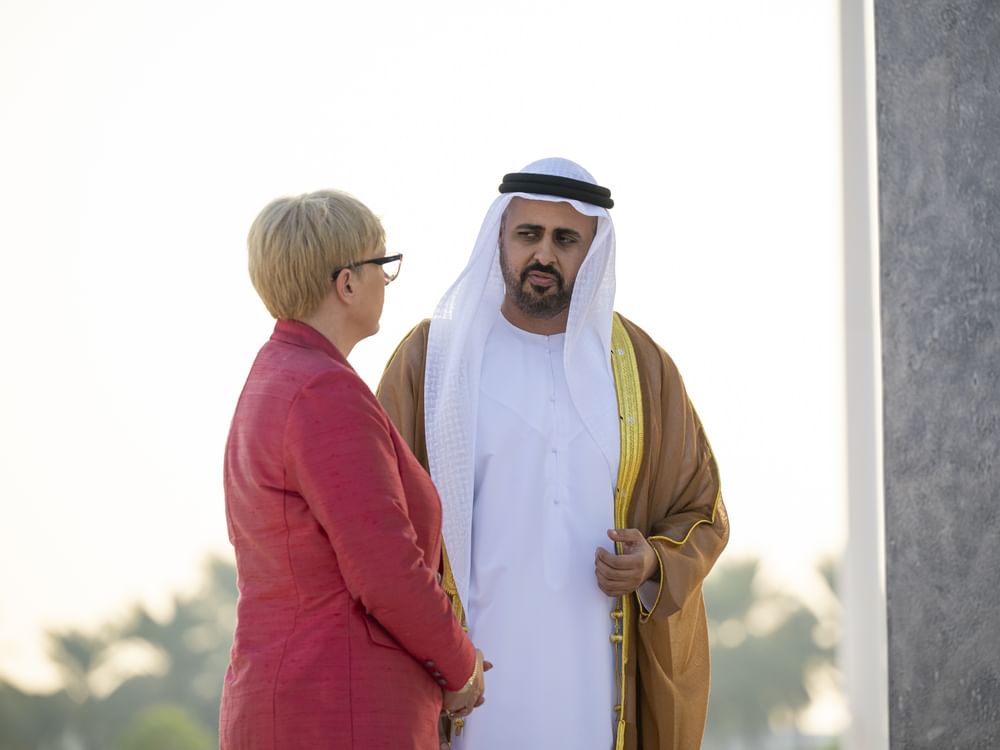 Theyab bin Mohamed bin Zayed receives President of Slovenia at Wahat Al ...